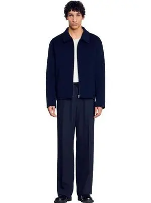 Sandro Double-Faced Wool Jacket Royal Blue