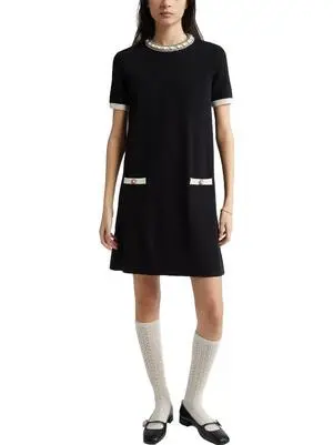 Valentino Garavani Embellished Trim Minidress - Ivory/ Black