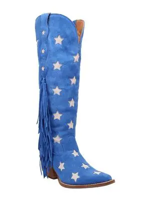DINGO Dingo Super Star Knee High Western Boot Blue