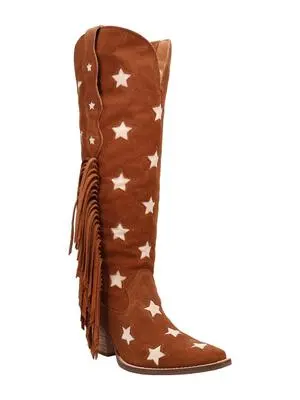 DINGO Super Star Knee High Western Boot - Camel