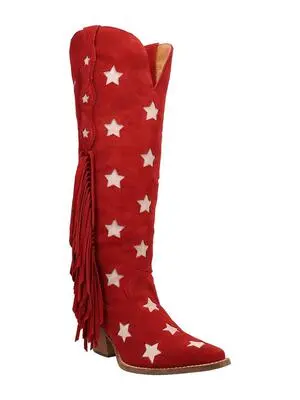 DINGO Dingo Super Star Knee High Western Boot Red