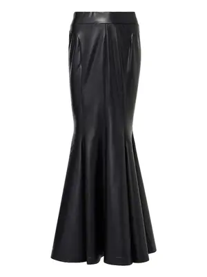 Norma Kamali Faux Leather Maxi Skirt - Black