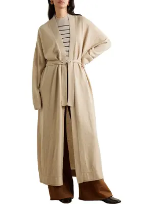 Max Mara Asbuurg Belted Cashmere Cardigan Beige