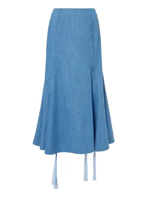 Gabriela Hearst Dion Midi Skirt - Blue