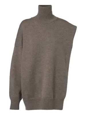 Alaïa Sided Virgin Wool Sweater - Grey