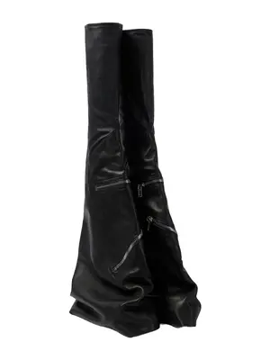Rick Owens Cargoflares Knee-high Leather Boots - Black