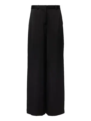 JOSEPH Alana High-rise Wide-leg Trousers - Black