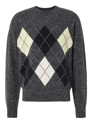 THE ROW Pincer Argyle Cashmere Sweater - Grey