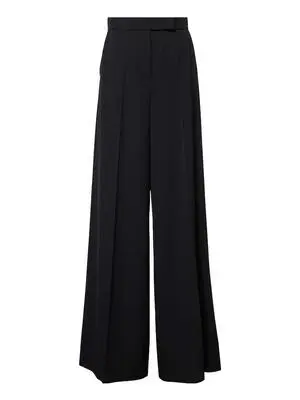 Max Mara Ninfa Wide-leg Wool Pants - Black