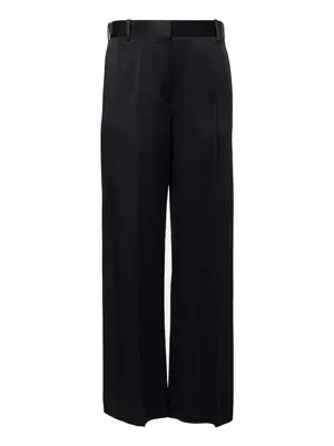 TOTEME High-rise Wide-leg Pants - Black