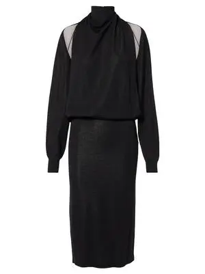 Alaïa Cut Out Midi Dress - Black