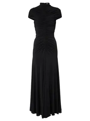 Alaïa Gathered Maxi Dress - Black
