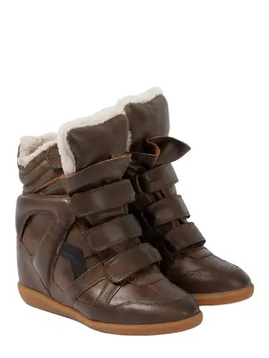 ISABEL MARANT Isabel Marant Bekett 70 Shearling-Trimmed Sneakers