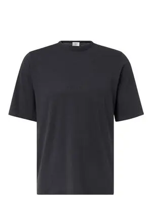 Saint Laurent Logo Cotton Jersey T-shirt - Black