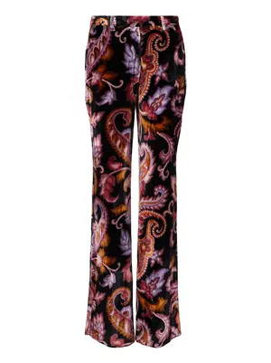 Etro Jacquard Straight Leg Trousers - Black