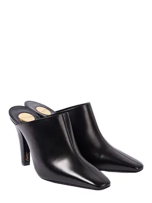 Saint Laurent Jill 95 Leather Mules - Black