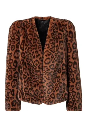 Chloé Leopard-print Faux Fur Jacket - Brown