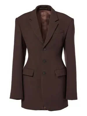 Wardrobe.NYC Virgin Wool Blazer - Brown