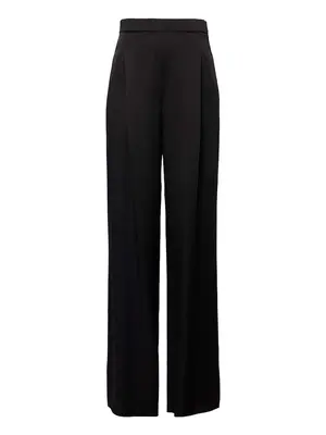 Max Mara Ieti Wide-leg Satin Pants - Black