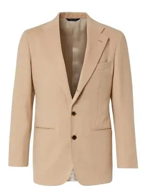 SAMAN AMEL Camel Hair Suit Jacket - Beige