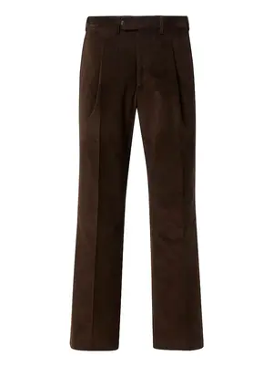 SAMAN AMEL Amo Cotton Corduroy Wide-leg Pants - Brown