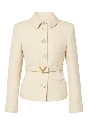 Valentino Garavani Wool-blend Tweed Jacket - Beige
