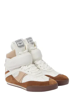 Chloé Kick Leather High-top Sneakers - Brown