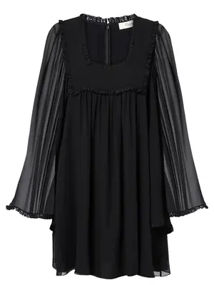 Chloé Silk Mini Dress - Black