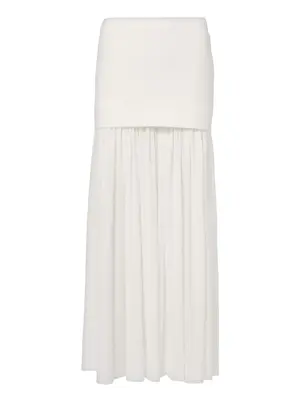 Proenza Schouler Paige Pleated Crepe Chiffon Maxi Skirt - White