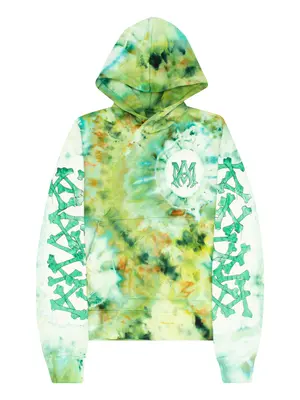 Amiri Tie Dye Bones Hoodie - Green
