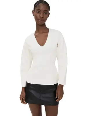 Wardrobe.NYC Matte V-neck Sweater - Off White