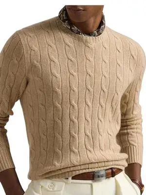Polo Ralph Lauren Polo Ralph Lauren Cable-Knit Cashmere Sweater Brown