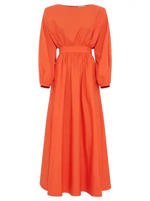 Gabriela Hearst Ahmose Gathered Maxi Dress - Spice