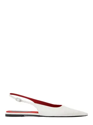 Stella McCartney Elsa Cocco Reptile Ballerina Flats - White