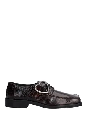 Martine Rose Heart Buckle Loafers - Brown