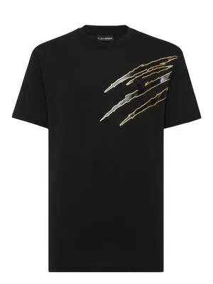 PLEIN SPORT Scratch-print T-shirt - Black