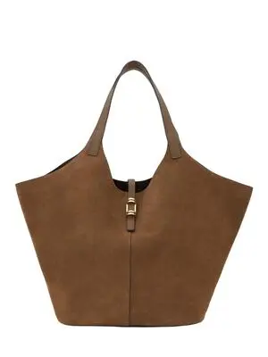 REISS Lyra Leather And Suede Tote Bag - Tan