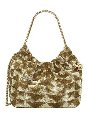 Tory Burch Tory Burch Mini Fleming Hobo Bag Gold