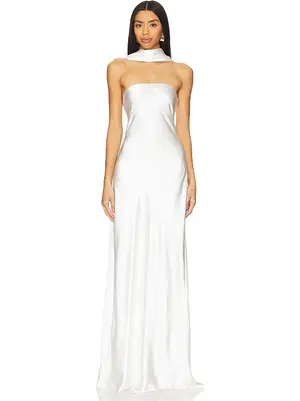 Misha Collection Lilia Sash Neck Maxi Dress - Ivory