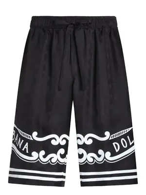 Dolce & Gabbana Silk Bandanna Print Shorts - Black