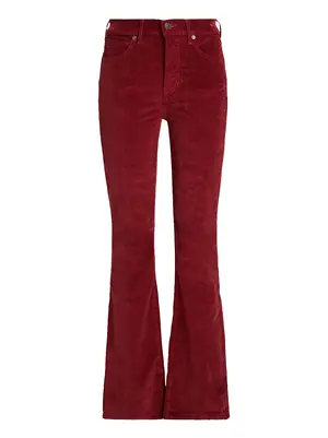 Veronica Beard Cameron Bootcut Corduroy Pants - Claret