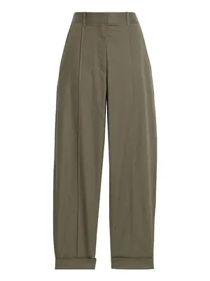 3.1 Phillip Lim 3.1 Phillip Lim Cropped Tapered Cotton-Blend Pants Army Green