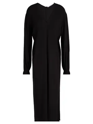 Another Tomorrow Crepe Midi Dress - Black
