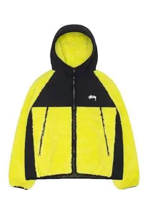 StÜssy Sherpa Paneled Hooded Jacket - Lime