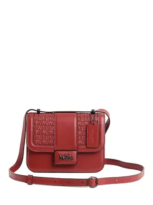 COACH® Alie Shoulder Bag 18 With Weaving - Pewter/red Sand