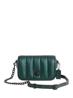 COACH® Restored Dinky 18 With Quilting - Pewter/metallic Dark Green