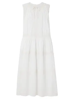 Ulla Johnson Thalia Crochet-trimmed Cotton-voile Maxi Dress - White