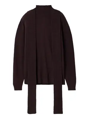 Marie Adam-Leenaerdt Cutout Wool Turtleneck Sweater - Brown