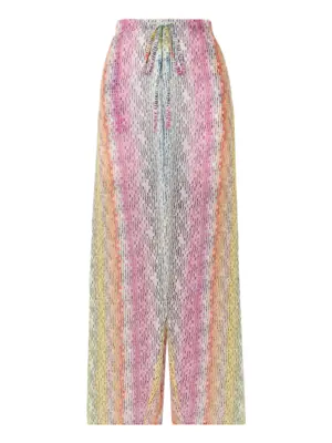 Missoni Mare Striped Cotton And Wide-blend Straight-leg Pants - Multi