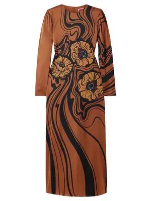 La DoubleJ Icon Clingy Swing Midi Dress - Brown